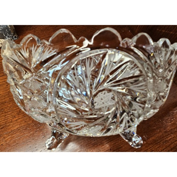 Accents | Heavy Crystal Clear Industries Pinwheel Hobstar Pattern Oval ...